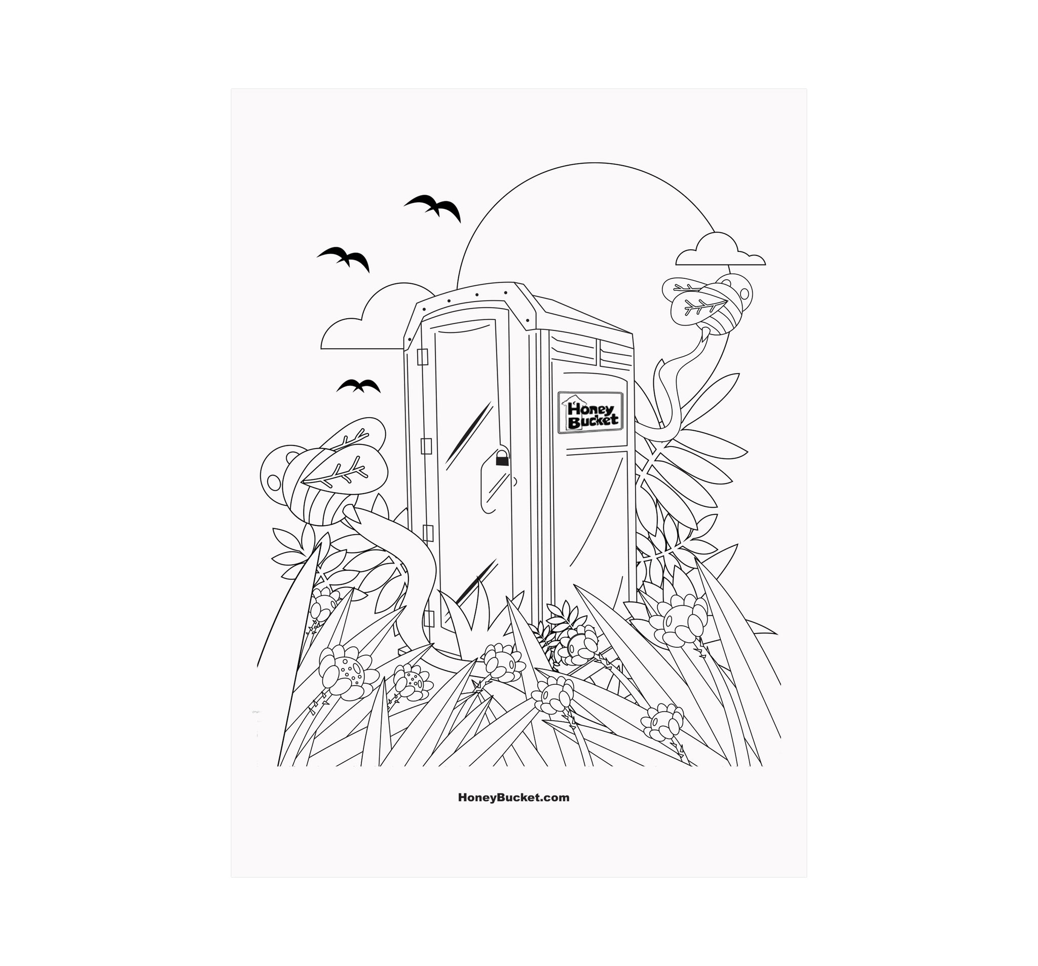 Honey Bucket Springtime Coloring Page (Download File) – HoneyBucket Swag